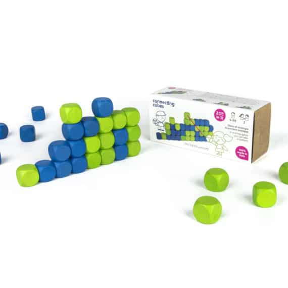 Wooden toy connecting cubes - milaniwood